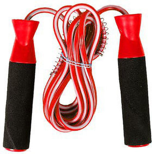 RSN Red Skipping Rope with Comfortable Foam Grip Ball Bearing Skipping ...