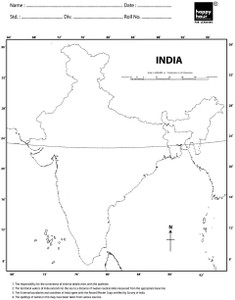 India Political Map B/W Enhancing Early Learning, Kids Educational ...