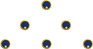 Comet Busters Blue Round Velvet Bindi for Women With Gold Bead Border ...