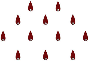 Comet Busters Maroon Tear Drop Bindi for Women With Stone (8mm) (BV1446 ...