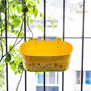 Ekobarn Eko Metal Planter Double Hook Hanging Pot Planter Railing ...