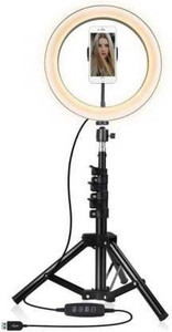 MJDCNC 24 inches Big LED Ring Light Mobile Holder with 3 LED Lighting ...