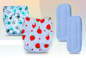 Dextro baby cloth diapers washable with pad, cloth diapers boy girl ...