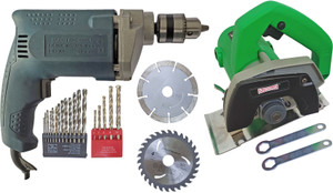 DUMDAAR 1400W 110mm Mable Cutting machine 2 Wheel 10mm Drill machine ...