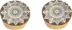 Global Art Traders 2 Round Shape Sheesham Wood Fabric Printing Block ...