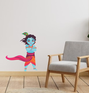 ADVAIT DESIGNS 75 cm decorative beautiful lord krishna wall sticker ...