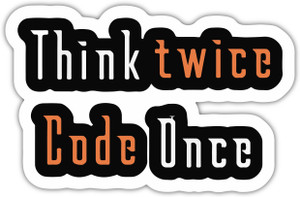 signEver 0.1 cm Think Twice Code Once Self Adhesive Sticker Price in ...