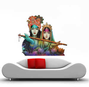 Stickerberry 60 cm Radha Krishna Wall sticker for home décor Self ...