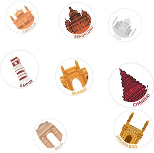 Maachis 7.62 cm Cities of India Stickers for Laptop Mobile Art n Craft ...