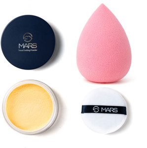 MARS Ultra Fine Trend setting Banana Loose Powder & Makeup Sponge ...