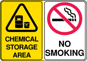 SRG INFOTECH CHEMICAL STORAGE AREA AND NO SMOKING SIGN BOARD Emergency ...