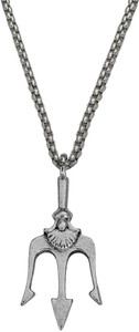 M Men Style Lord Shiva Trishul Locket With Chain Sterling Silver ...