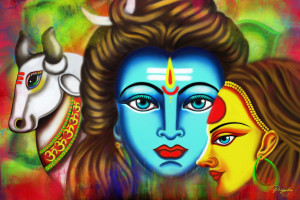 Lord Shiv Parvati Poster Photographic Paper - Religious posters in ...