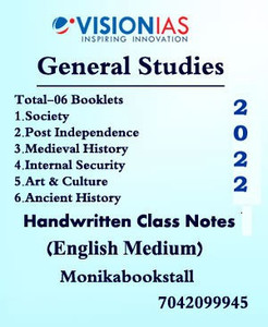 Vision IAS- GS Handwritten Class Notes 2021 (06 Booklets)-English ...
