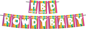 Balloonistics HBD Rowdy Baby Theme Happy Birthday Banner for Background ...