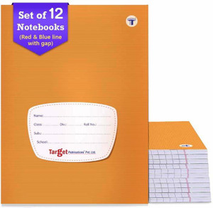 Target Publications Small Notebooks Four Line |18x24 cm Approx|Red and ...