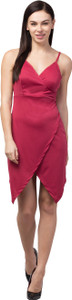 Hidden Love Women Fit and Flare Red Dress - Buy Hidden Love Women Fit ...
