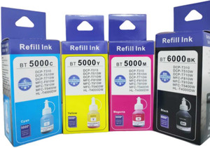 Brothers BT6000BK/BT5000 C/Y/M FOR DCP-T300 PRINTER Black + Tri Color ...