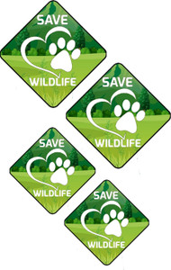 SVNTRE 4 cm SAVE WILDLIFE STICKER SAVE NATURE SAVE ANIMAL SAVE WILDLIFE ...