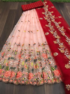 KETLO Embroidered Semi Stitched Lehenga Choli - Buy KETLO Embroidered ...