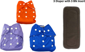 Hokista 100% Cloth Diaper, Adjustable Snap Button with Black Insert BCD ...