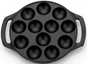 VARUDI cast iron appam pan appe maker cast iron 12 cavity induction ...