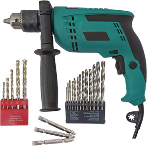 DUMDAAR Heavy 850W 13mm Drill machine with 5pc Masonry 13pc HSS drill ...