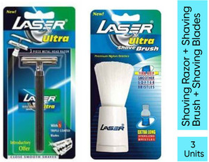 Laser Ultra Shaving Razor With Shaving Brush And 5 Shaving Blades, Men ...
