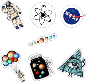 Maachis 3.81 cm Space Nasa Laptop Mobile Stickers Self Adhesive Sticker ...