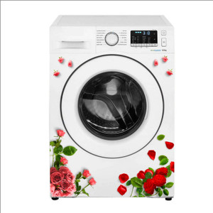 Devil designs 61 cm Red rose Washing Machine Sticker (Size :- 61 X 89 ...