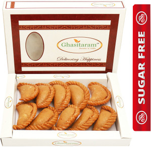 Ghasitaram Gifts Holi Sweets-Sugarfree Dry Sweet Gujiya 300 gms Box ...