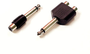 ERHIndia TV-out Cable (Set of 5) RCA to 1/4" Adapter, 6.35mm Mono Plug ...