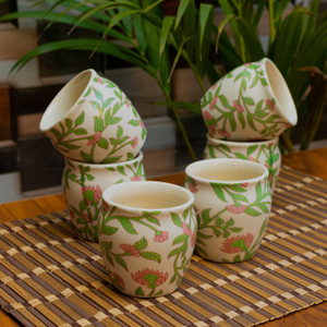 Jimkia Pack of 6 Ceramic Kullad Tea Cup "Toxic Leafy Tea Kulhad ...