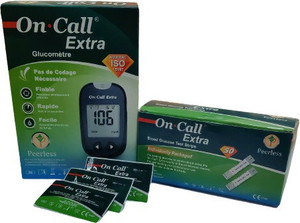 On Call Extra Glucometer with 50 Test Strips Glucometer Price in India ...