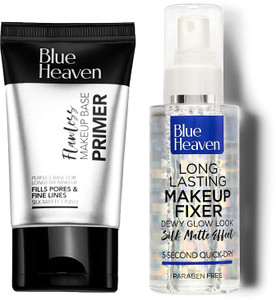 BLUE HEAVEN Flawless Makeup Base (18g) & Long Lasting Makeup Fixer(60g ...