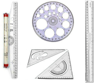 Book birds Roller scale, Pro circle, Set squares, Long scale (30cm) for ...