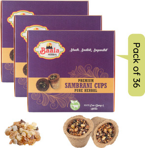 Baala Sambrani Dhoop Cups 36 Natural Dhuni Cups for Pooja Panchagavya ...