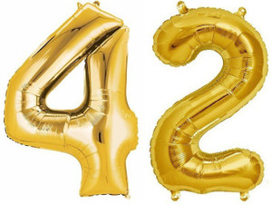 Flipkart.com | Neevaza Solid 42 Number Foil Golden colour Balloon for ...