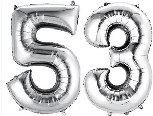 Flipkart.com | Neevaza Solid 53 Number Foil Silver colour Balloon for ...
