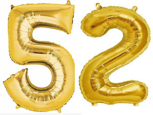 Flipkart.com | Neevaza Solid 52 Number Foil Golden colour Balloon for ...