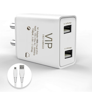 VIP 10 W 2.5 A Wall Charger for Mobile with Detachable Cable - VIP ...