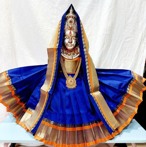 AlbaFasshon Navratri Devi (Blue) Kalash Saree, Mata Rani, Maa Laxmi ...