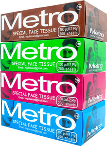 MG Ft METRO FACE TISSUE 4 IN 1 PACK 2ply 100 pull 800 sheet - Price in ...