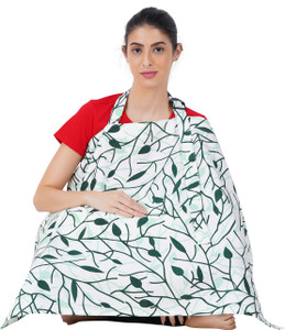 BABYFLYi Soft Cotton Feeding Cloak/Apron Green- Twin Leaf Design ...