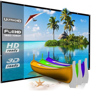 Vilro 120 inch 16:9 HD Projector Screen, Anti-Crease Foldable Portable ...