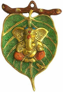 Puchka Gifts Metal Design Lord Ganesha on Leaf/Patta Ganesha with ...