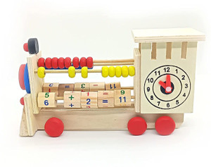 Revcoz Train Engine 4+1 Wooden Abacus Multi-Learning with Clock - Train ...
