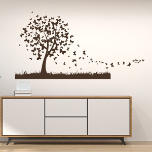 Wallzone 70 cm Brown Tree Medium Vinyl Wallsticker For Livingroom|Home ...