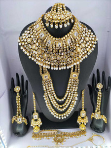 DULHAN SET Alloy Gold-plated Red Jewellery Set Price in India - Buy ...