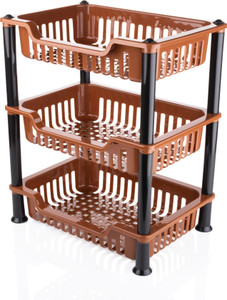 NEWON Utensil Kitchen Rack Plastic Plastic 3 Layer Kitchen Storage Rack ...